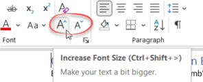 Fast Word shortcuts for increase/decrease font size - Office Watch