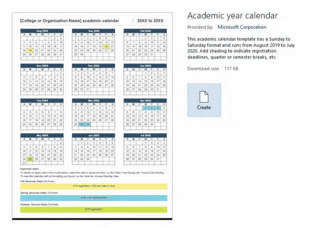 2020/2021 Academic calendar in Microsoft Word - Office Watch