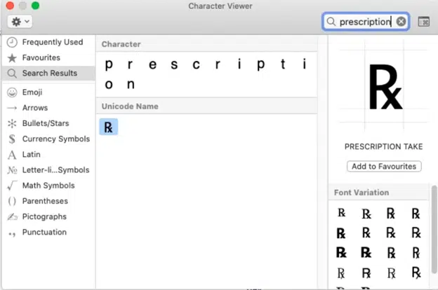 Prescription Take Rx ℞ symbol in Word, Excel, PowerPoint and Outlook ...