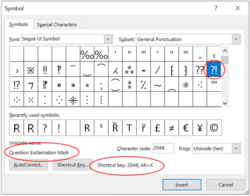 Question Exclamation Mark ⁈ symbol in Word, Excel, PowerPoint and ...