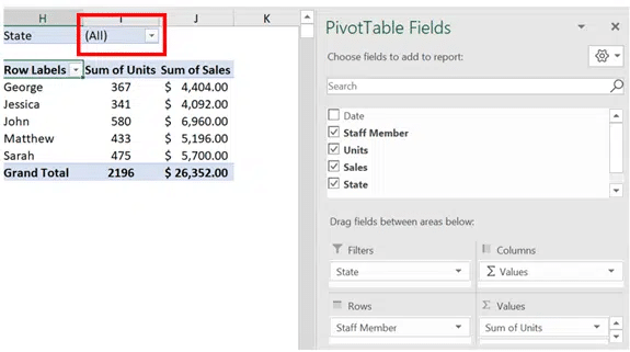 How to Filter Data in a PivotTable - Office Watch