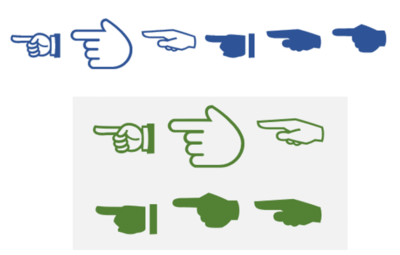 All the left pointing hand symbols in Word and Office - Office Watch