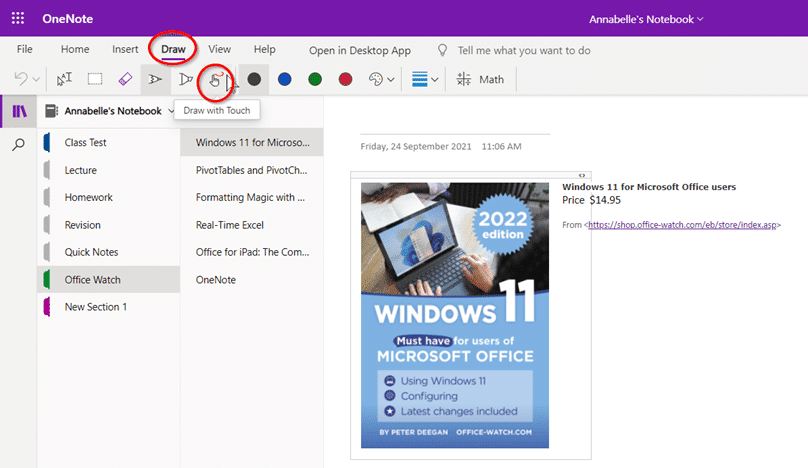 Draw With Touch In OneNote Office Watch Draw With Touch In OneNote Office Watch