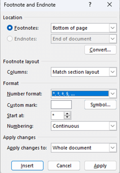 Choose your own Footnote or Endnote symbols in Microsoft Word - Office Watch