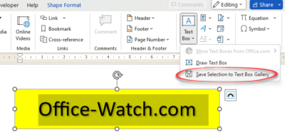 Set your own Text Box default settings in Office - Office Watch