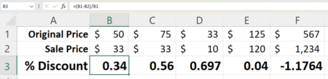 Excel formula: get percentage discount - Office Watch