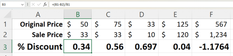 Excel formula: get percentage discount - Office Watch