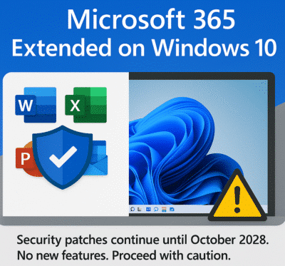 Microsoft 365 on Windows 10: Support Extended—But Only for Security ...