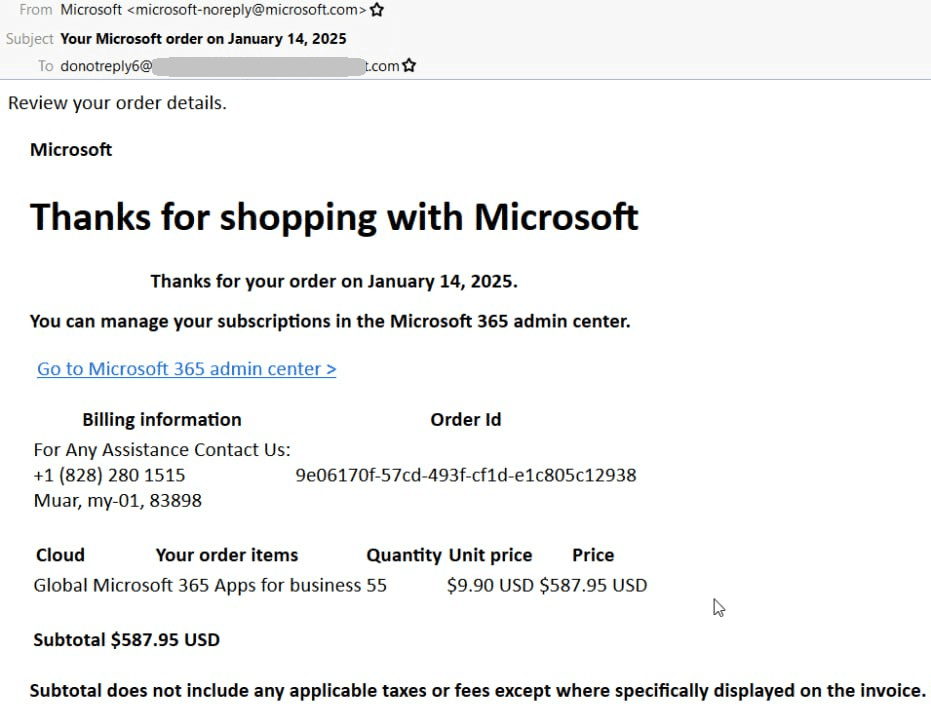 Fake Microsoft Purchase Email: Recognize the Scam - Office Watch
