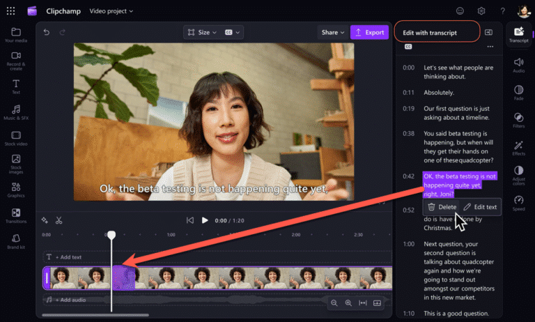 Clipchamp Transcribe can Edit Video With Ease - Office Watch