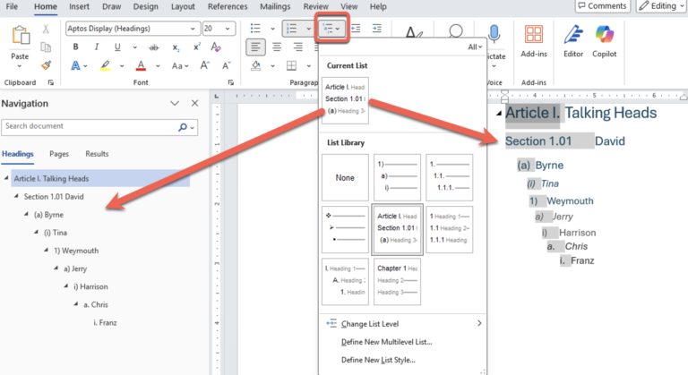 How Multi-level Lists really work in Word - Office Watch