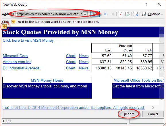 Excel: stock prices from MSN Money - Office Watch