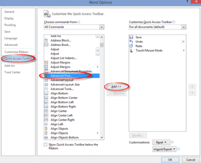 Four Word shortcuts to the Advanced Find dialog - Office Watch