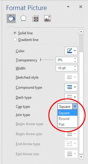 Line Ends on Dashed Picture Borders in Word and PowerPoint - Office Watch