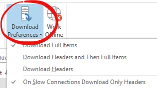 Outlook - downloading message headers on slow connection - Office Watch