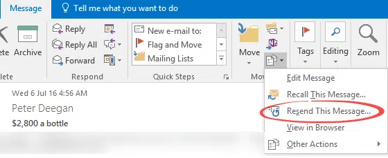 Resend emails in Outlook Easily and Securely - Office Watch