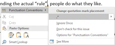 'Punctuation required with quotes' in Microsoft Word - Office Watch