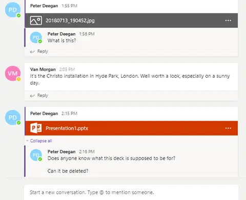 What's inside Microsoft Teams; teams, channels, chats, wiki, files ...